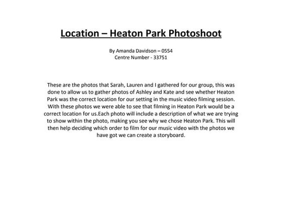 Photoshoot 2photoshoot Plan | PPT