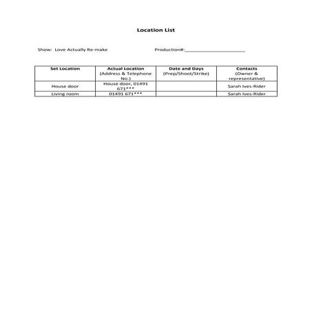 Location list | DOCX