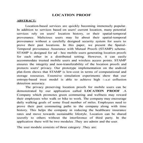 Location proof | DOCX