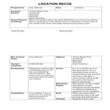 Location recce | DOC