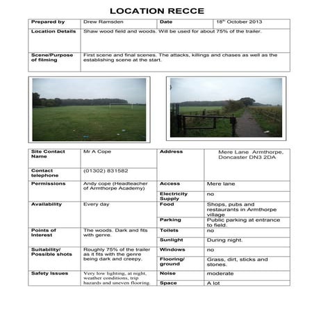 Location recce | DOC