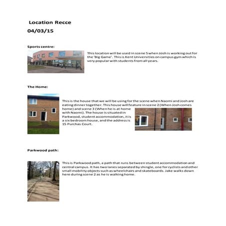 Location recce | DOCX