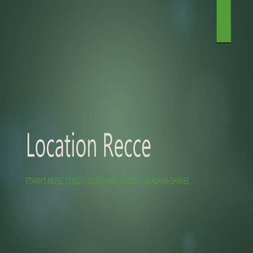 Location recce | PPT