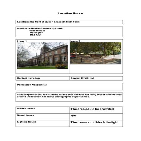 Location recce | DOCX