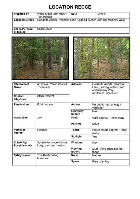 Location recce 6th form area | PDF