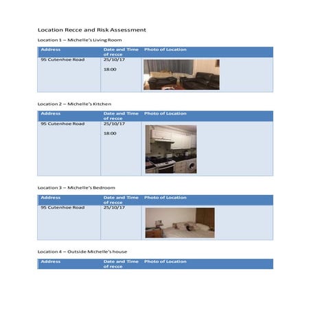 Location Recce and Risk Assessment | DOCX