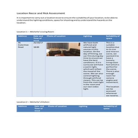 Location recce | DOCX