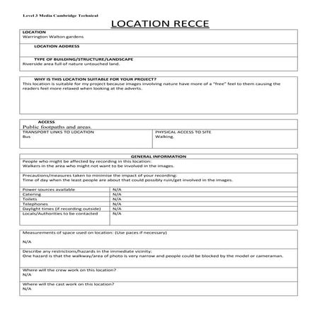 Location recce, park image | DOC