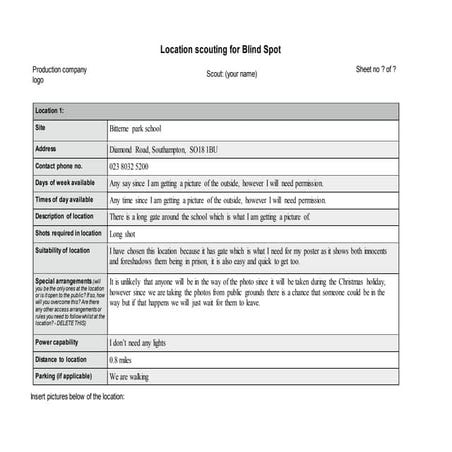 Location recce template.docx3 | PPT