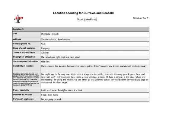 Location recce template.docx