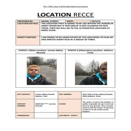 Location Recce | PDF