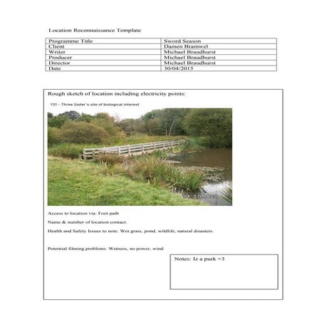 Location reconnaissance | DOC