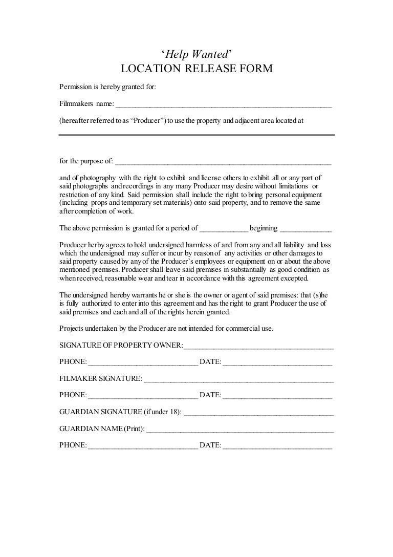 Location Release Form