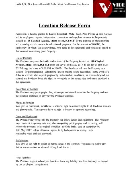 Location release form (edited version) | PDF