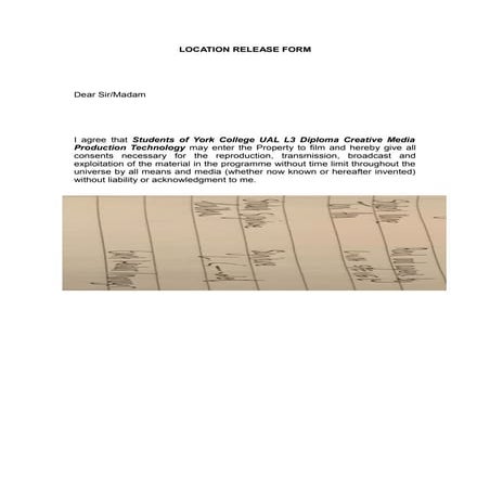 Location release form | DOC