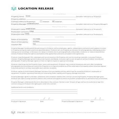 Contributor release form liv | PDF