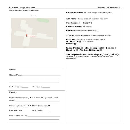 Location report form | DOC