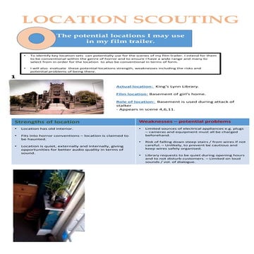 Location scouting sheet | DOCX