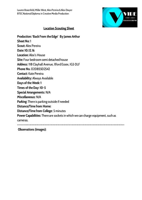 Location Scouting Form | DOCX