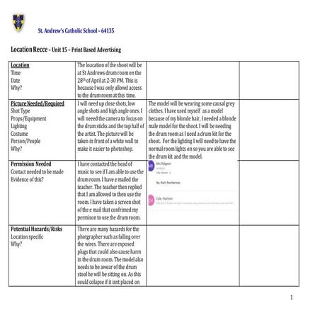 Locations recce template | PPT