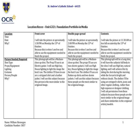 Locations recce | PPT