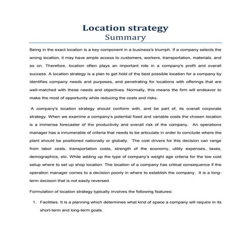 Location strategy | DOCX