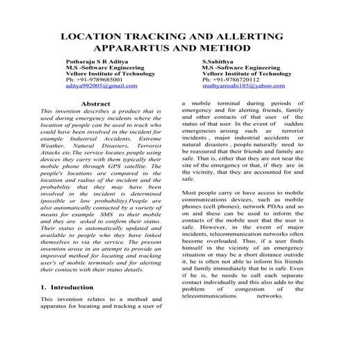 Location tracking and_allerting_apparatus_and_method | PDF