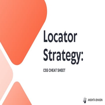 Test Automation Locator Strategy in selenium | PPT