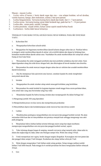 Table jenis-jenis lochea | DOCX