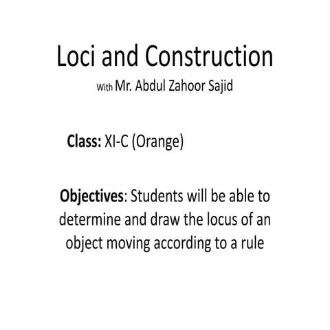 Loci and construction | PPTX