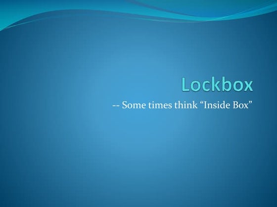 Lockbox process-configuration | PDF | Consumer Banking | Personal Finance