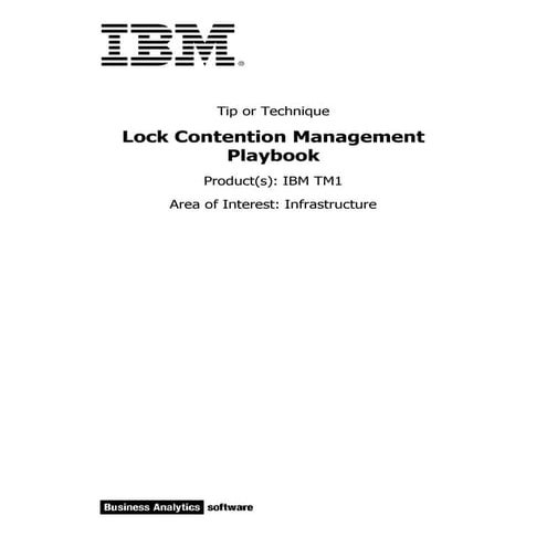 TM1 Planning Analytics - Locking Contention Guide | PDF