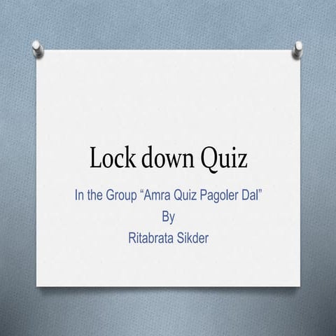 Lock down 1 quiz slides 2020 | PPT