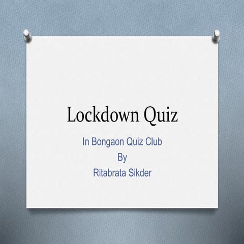 Lock down2 QUIZ 2020 | PPTX