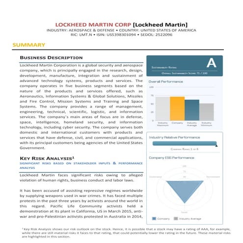 Lockheed Martin Deep Dive Report - Mar 2015 | PDF | Defense Industry ...