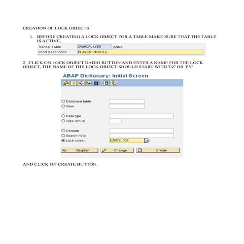 Lock object | DOC | Computing | Technology & Computing