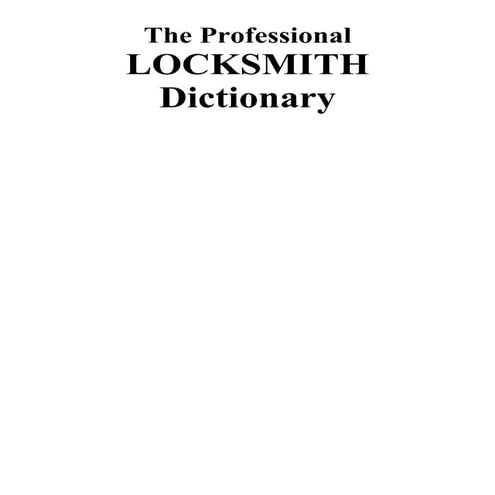 Locksmiths Dictionary | DOC