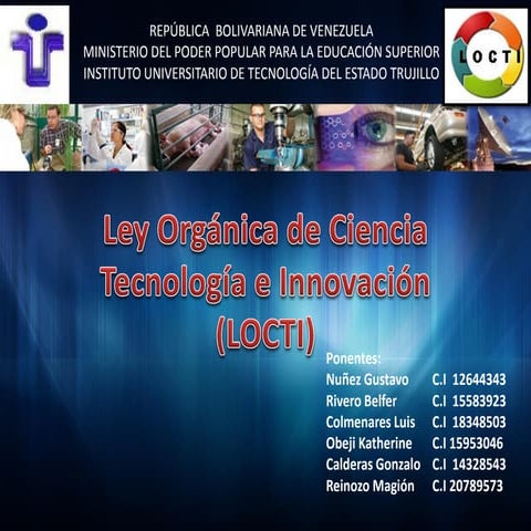 Ley Organica de Ciencia, Tecnologia e Innovacion - Venezuela | PDF
