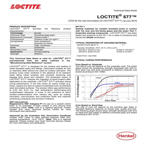 Loctite 577 tds | PDF | Chemistry | Science