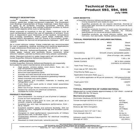 Silicone sealant datasheet | PDF