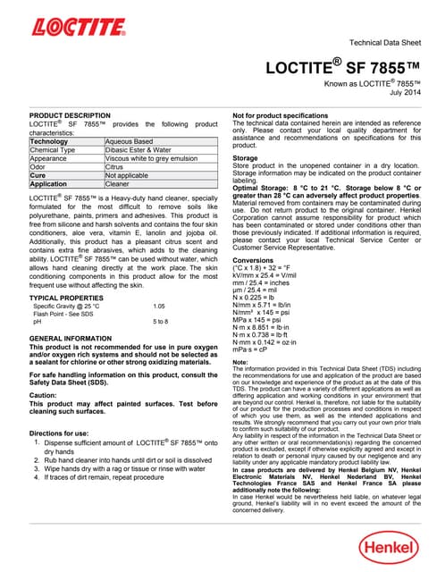 Loctite sf 7063 tds | PDF | Indoor Environmental Quality | Home & Garden