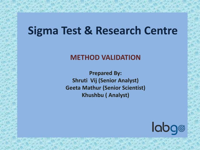 Method Validation Limit Of Detection Quantitation Limits And Robustness Ppt