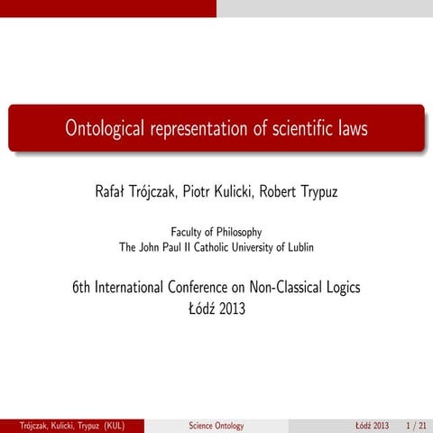 Ontological representation of scientific laws | PPT