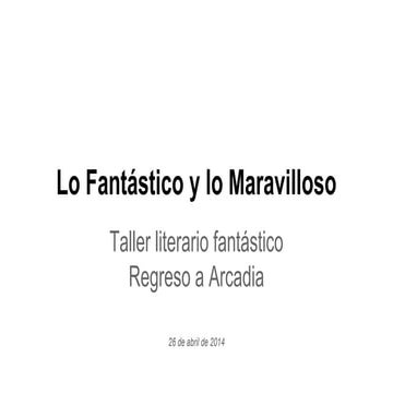 Lo fantástico y lo maravilloso | PDF