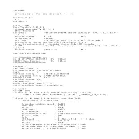 Log | TXT | Operating Systems | Computer Software and Applications