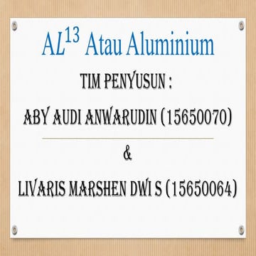 Material Teknik Tentang Logam Aluminium.ppt