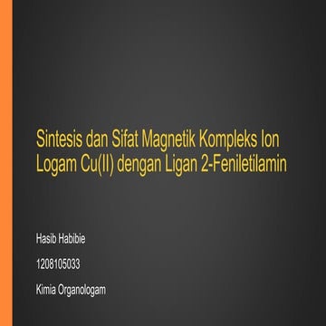 Laporan kuat medan ligan amin air | DOCX