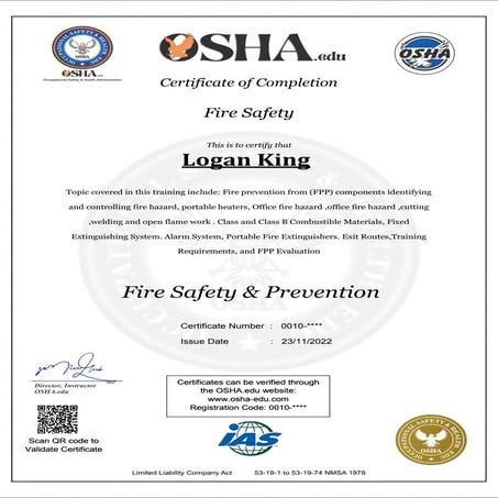 Logan King _ Fire Safety & Prevention _ Certificate _ OSHA EDU.pdf
