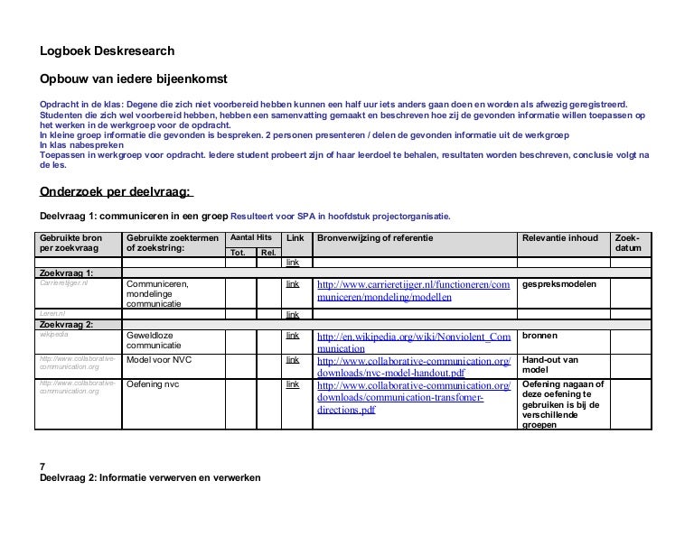 Logboek zoekproces informatievaardigheden (1)