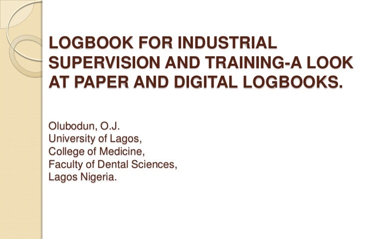 Industrial Training Log Book Sample